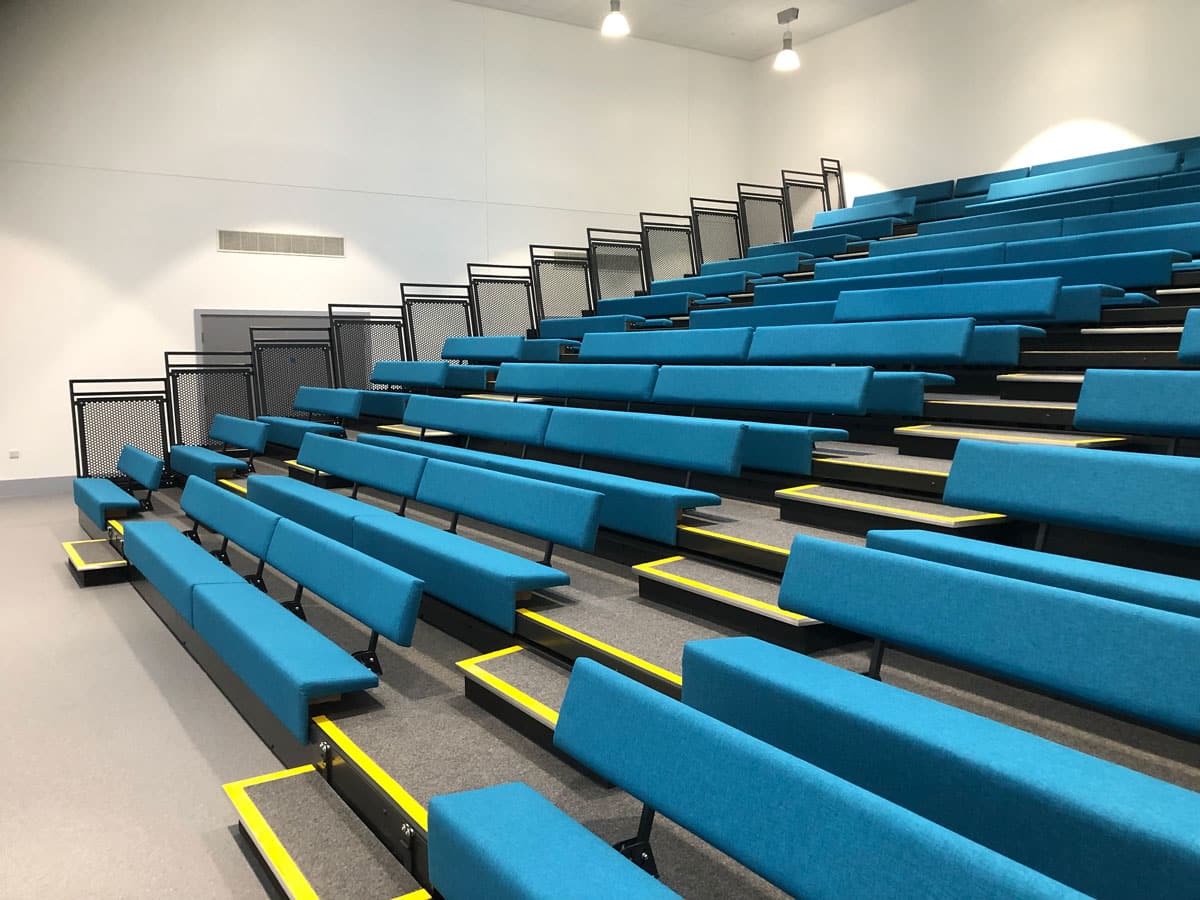 Retractable Bench Seating | SIS Global Seating | Telescopic